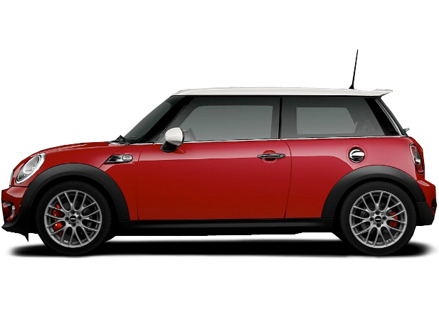 Red Mini Cooper Side View